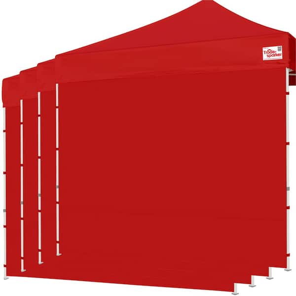 Tradesparker Series 10 ft. x 10 ft. Red Pop Up Canopy Wall with Zipper ...