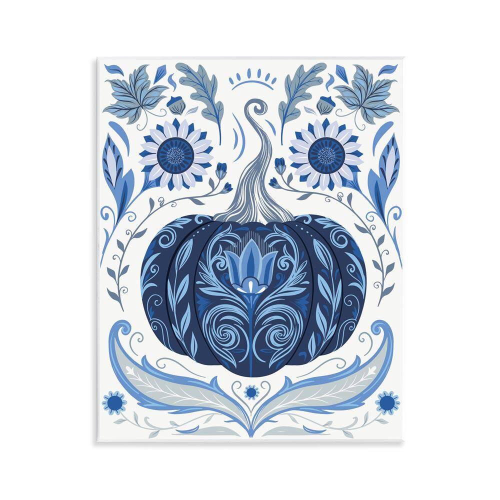 Stupell Industries Symmetrical Floral Pumpkin by Arrolynn Weiderhold ...