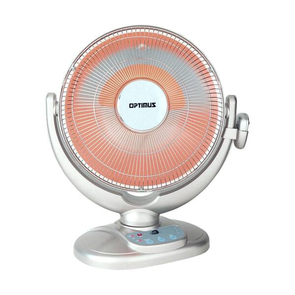 Optimus 14 in. 800-Watt Oscillating Pedestal Dish Heater with Remote ...