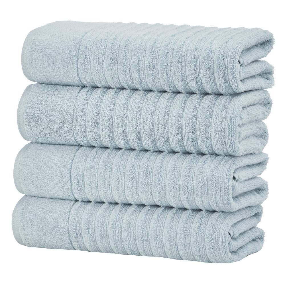 FRESHFOLDS Combed Cotton Absorbent Textured 4 Piece Bath Towel Set ...