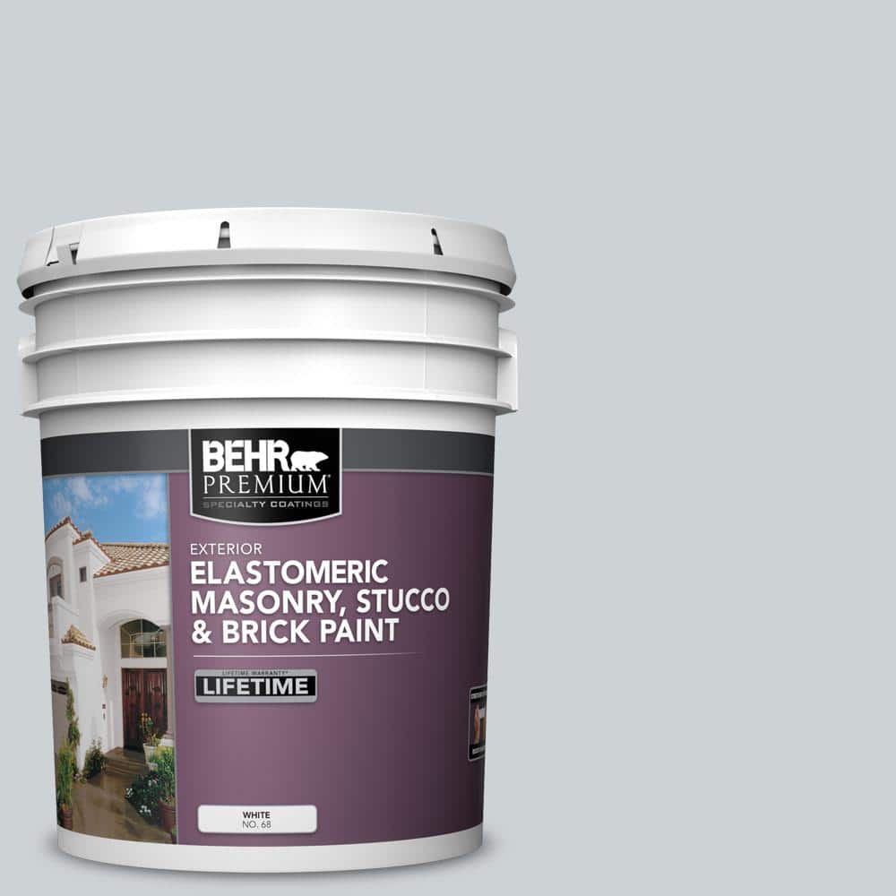 BEHR PREMIUM 5 gal. #N510-1 Silver Shadow Elastomeric Masonry, Stucco ...