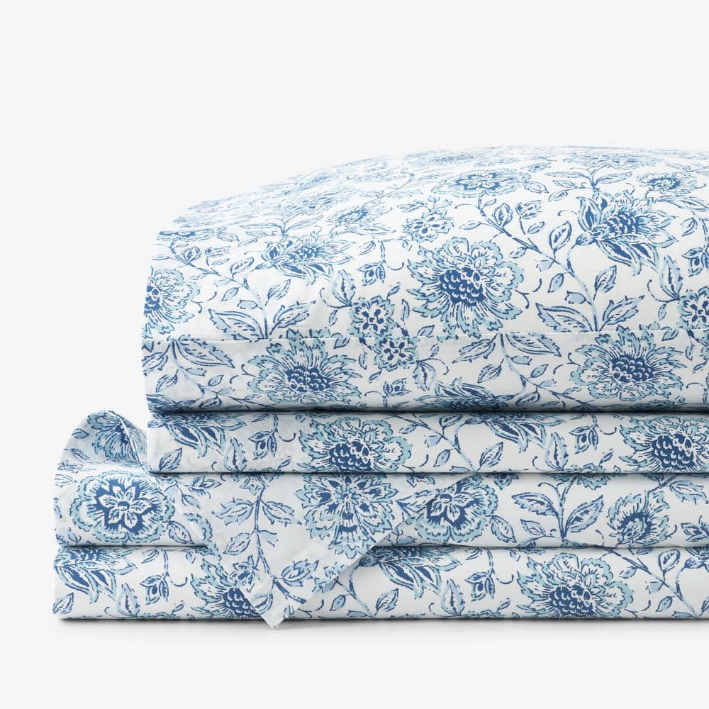 The Company Store Company Cotton Poonam Blue/White Floral Cotton ...