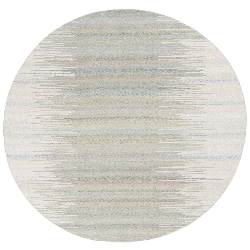 SAFAVIEH Cabo 7 ft. x 7 ft. Beige/Green Solid Abstract Round Area Rug ...