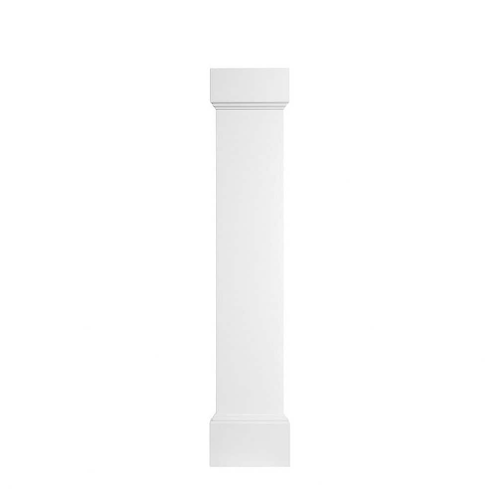 10 in x 7 ft Premium Square PVC Column Wrap Kit-Traditional Series ...