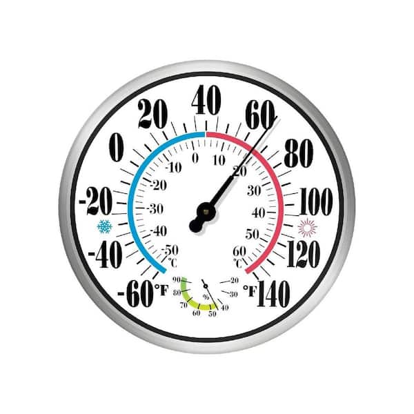 12 in. Large Numbers Hanging Outdoor Thermometer HP94N2NZZX - The Home ...