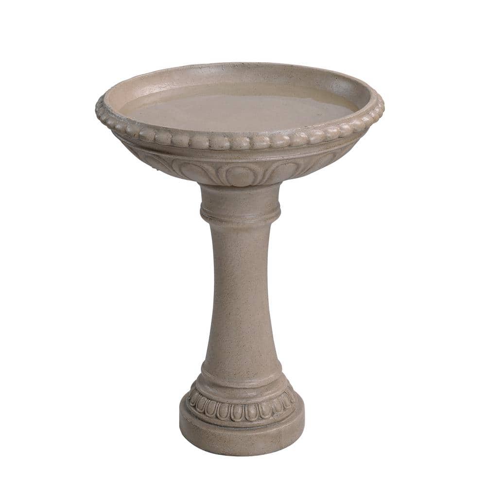 Manor Brook Turner Sandstone Resin Birdbath MB100617 - The Home Depot