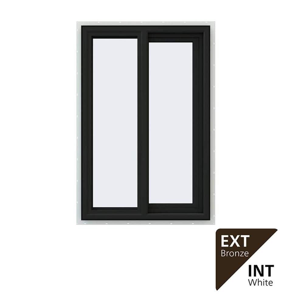 JELD-WEN 24 in. x 36 in. V-4500 Series Bronze Exterior/White Interior ...
