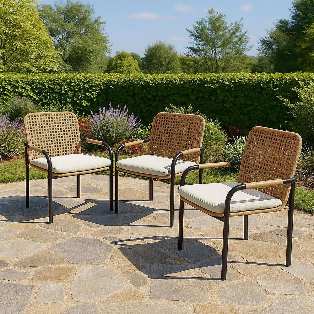 Wicker Outdoor Lounge Chair, with Removable Cushions, 400 lbs. Capacity ...
