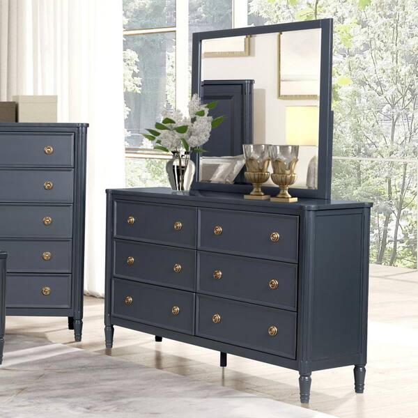 Blue dresser with mirror store