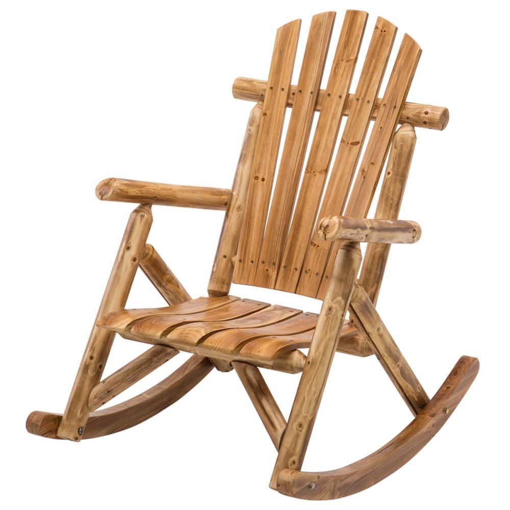 Hngilkoo Nature Wood Wooden Outdoor Rocking Chair Rocker Outside Patio ...