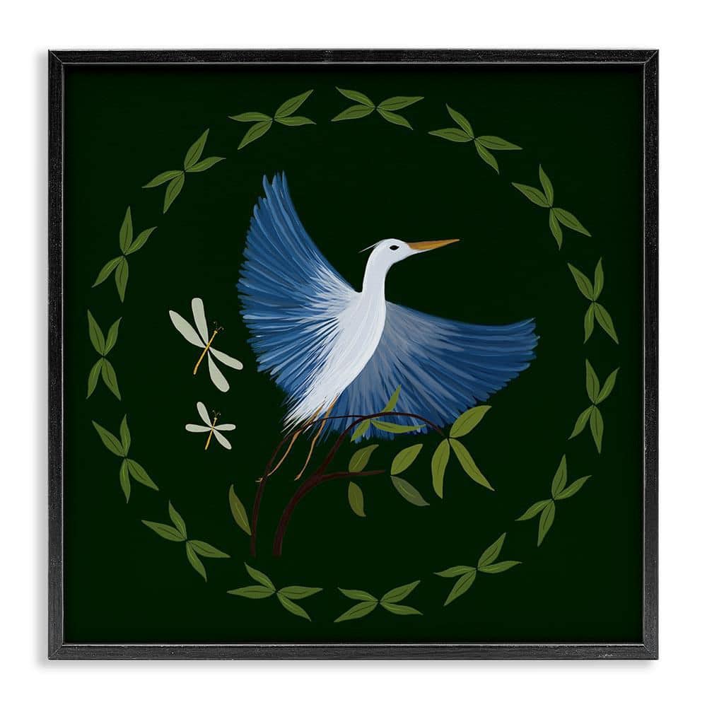 Stupell Industries Heron and Dragonflies Wreath by Michelle Ingari ...