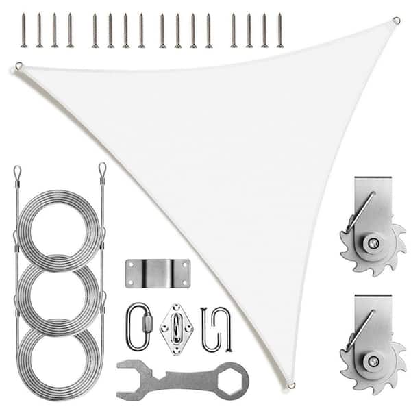 AMGO 22 ft. x 22 ft. x 22 ft. Triangle Sunshade Sail with Hardware ...