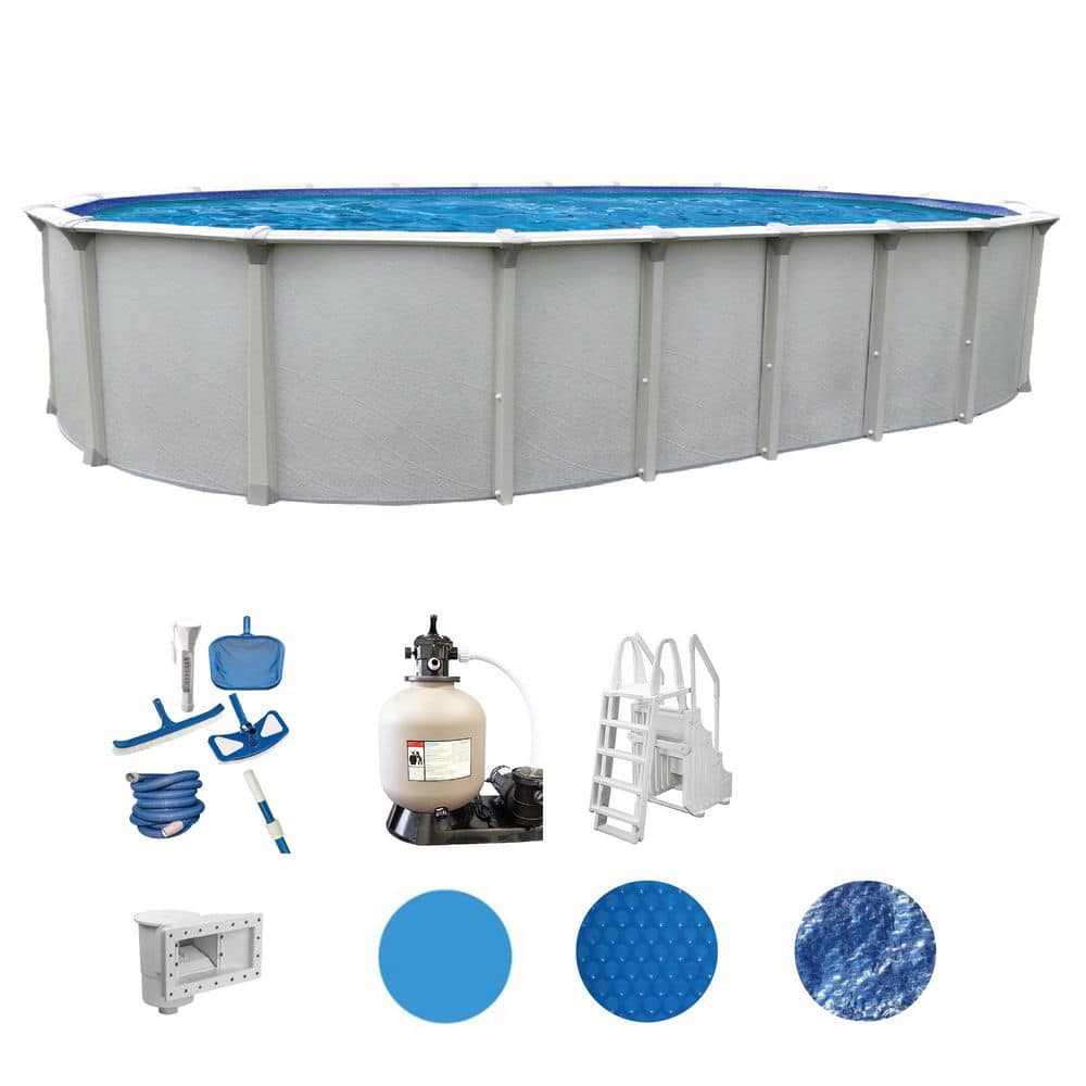 AQUARIAN Huntington 15 ft. x 31 ft. Oval 54 in. Deep Above Ground Hard ...