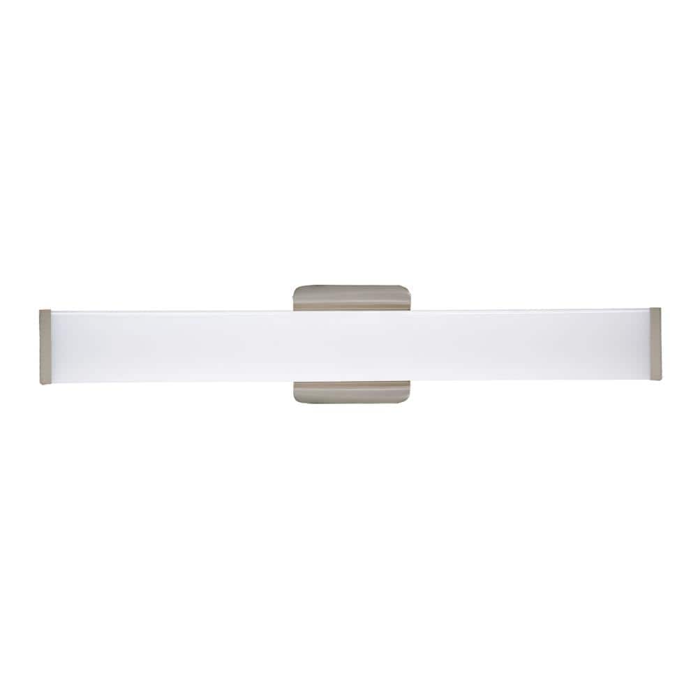 ETI LIGHTING 24 in. Brushed Nickel LED Vanity Light Bar Selectable Warm ...