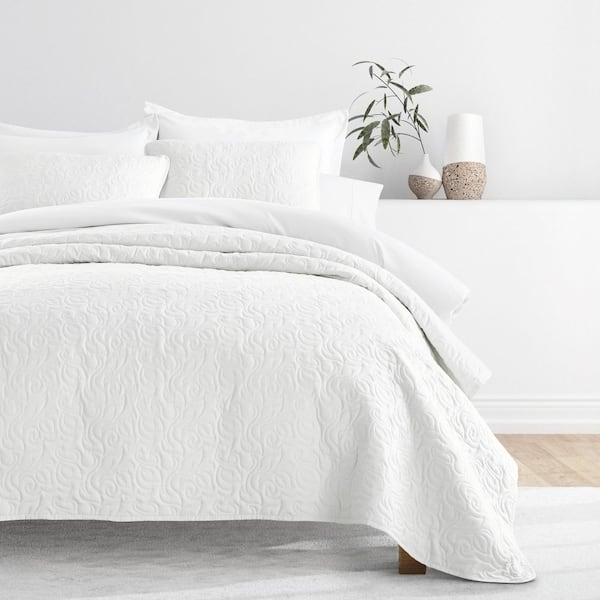 Reviews for Harper Lane Tropical Vibes 3-Piece White Microfiber King ...