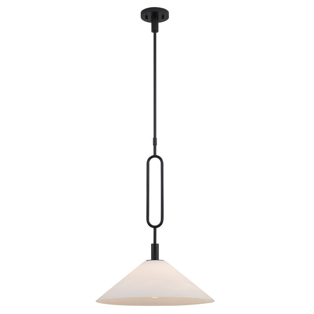Bel Air Lighting Lumidrop 18 in. 1-Light Black Hanging Pendant Light ...