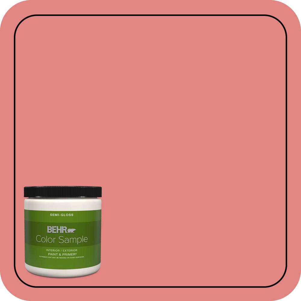 BEHR PREMIUM PLUS 8 oz. #160B-5 Candy Mix Semi-Gloss Interior/Exterior ...