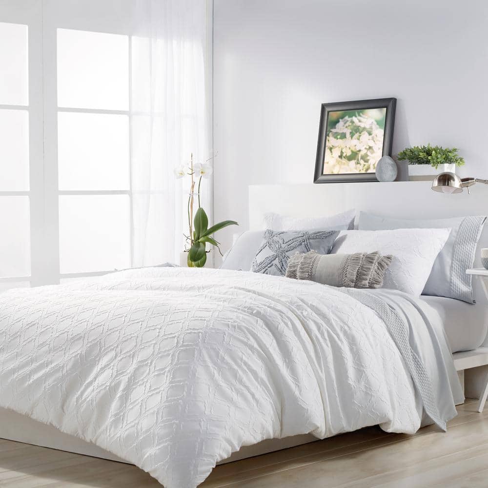 3-Piece White King Comforter Set 2A8644C4WT - The Home Depot