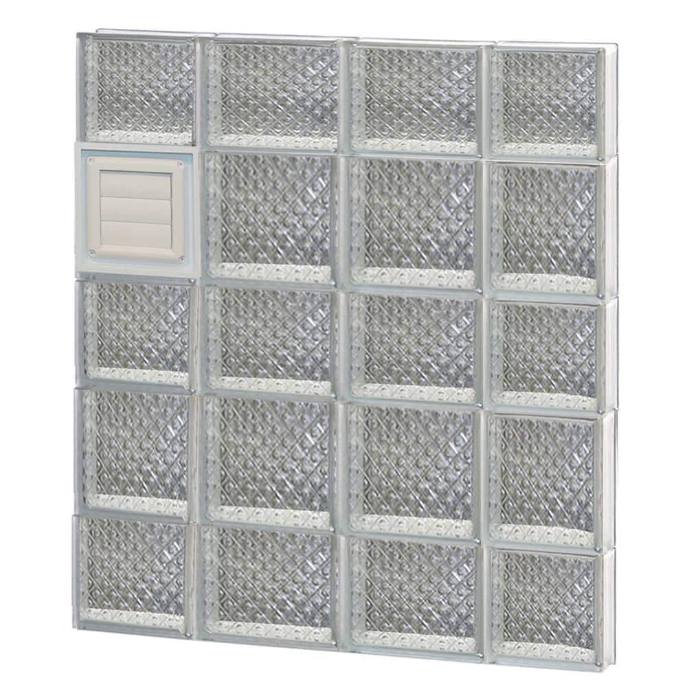Clearly Secure 27 in. x 32.75 in. x 3.125 in. Frameless Diamond Pattern ...