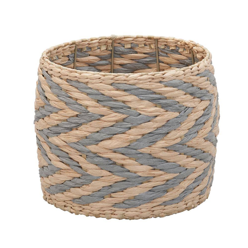HOUSEHOLD ESSENTIALS Cattail and Paper Zee Basket in Natural and Grey ...