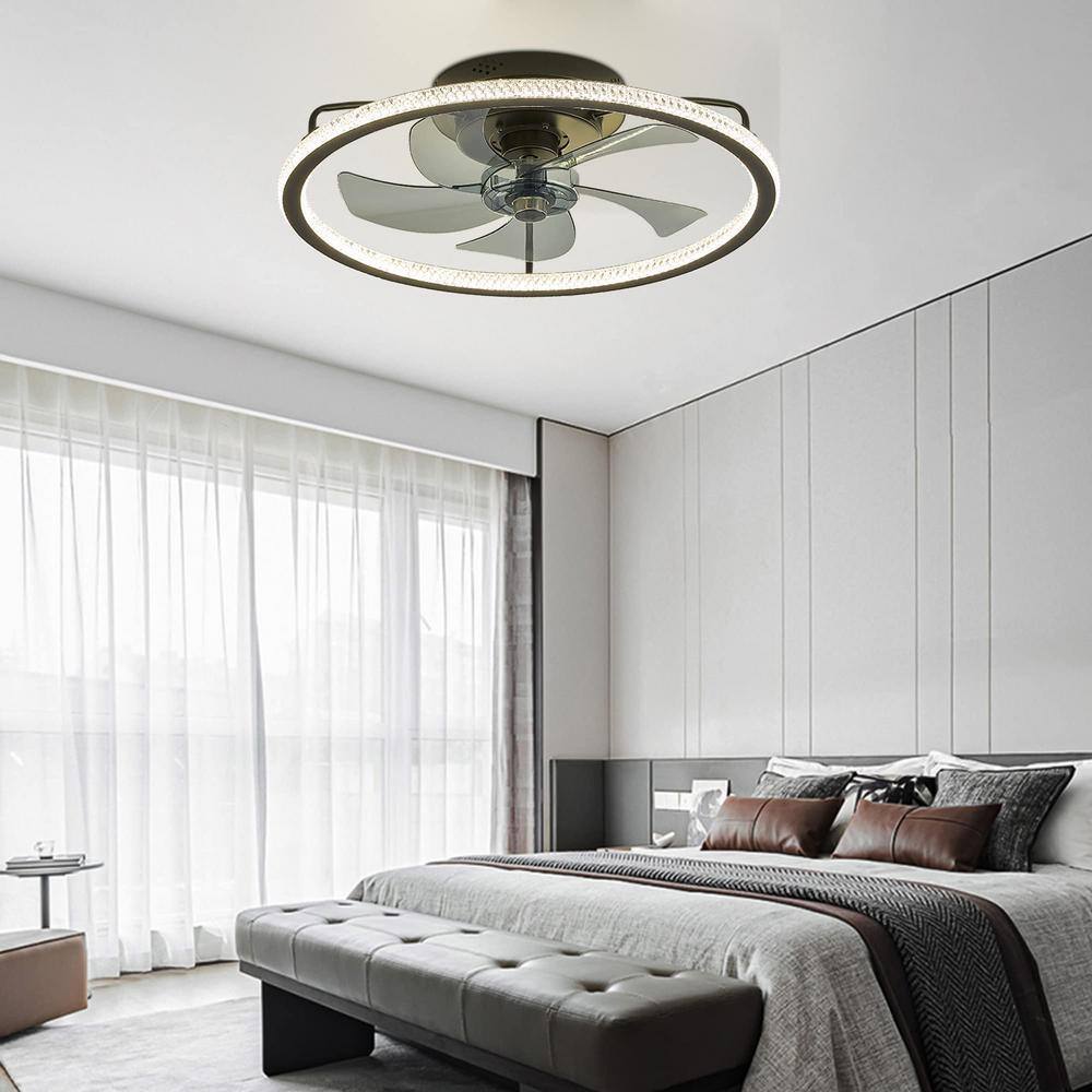 FANNEHONNE 20'' Ceiling Fans with Lights and Remote, Low Profile Flush ...