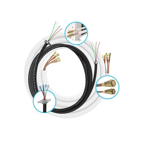 MRCOOL 25 ft. Pre-Charged 1/4 in. x 1/2 in. No-Vac QuickConnect Line ...