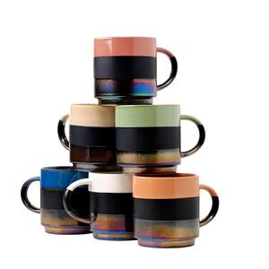Elama Melange 14 oz. MultiColored Stoneware Mug (Set of 6) 985111400M