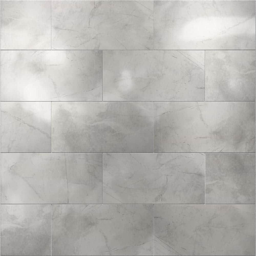 CRUZ BAY STUDIO Pierre 4 in. x 6 in. Light Grey Polished Porcelain Tile ...