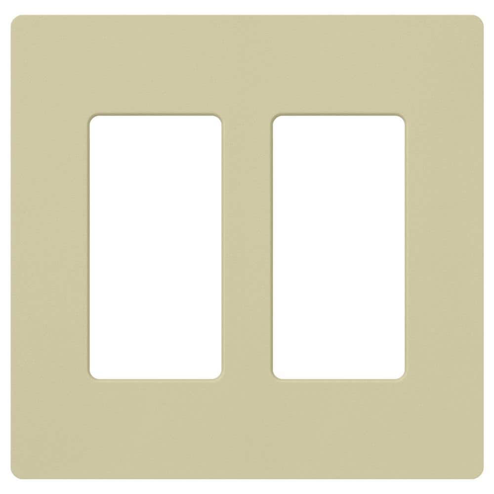 Lutron Claro 2 Gang Wall Plate for Decorator/Rocker Switches, Satin ...