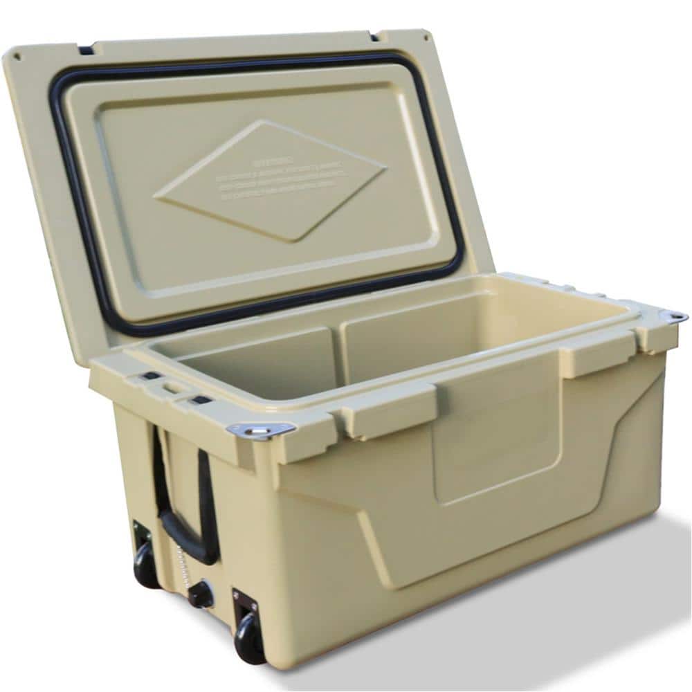 Misopily 65 qt. Camping Ice Chest Cooler Box Outdoor Fishing, Khaki ...