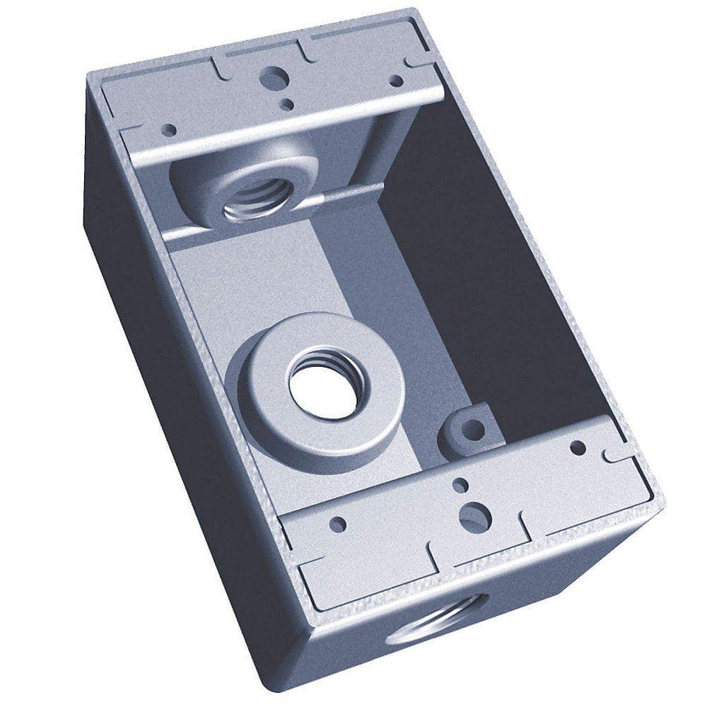 Red Dot 1-Gang Deep Rectangular Electrical Box with 3 1 in. Holes ...