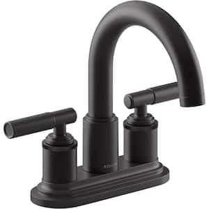 KOHLER Paces 4 in. Centerset Double Handle Bathroom Faucet in Matte Black R34519-4D-BL - The ...