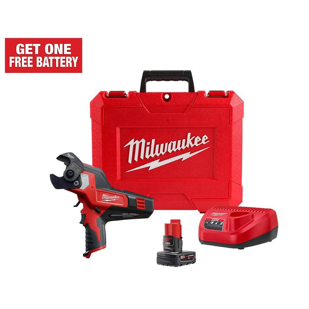 Milwaukee M12 12V Lithium-Ion Cordless 600 MCM Cable Cutter Kit with ...