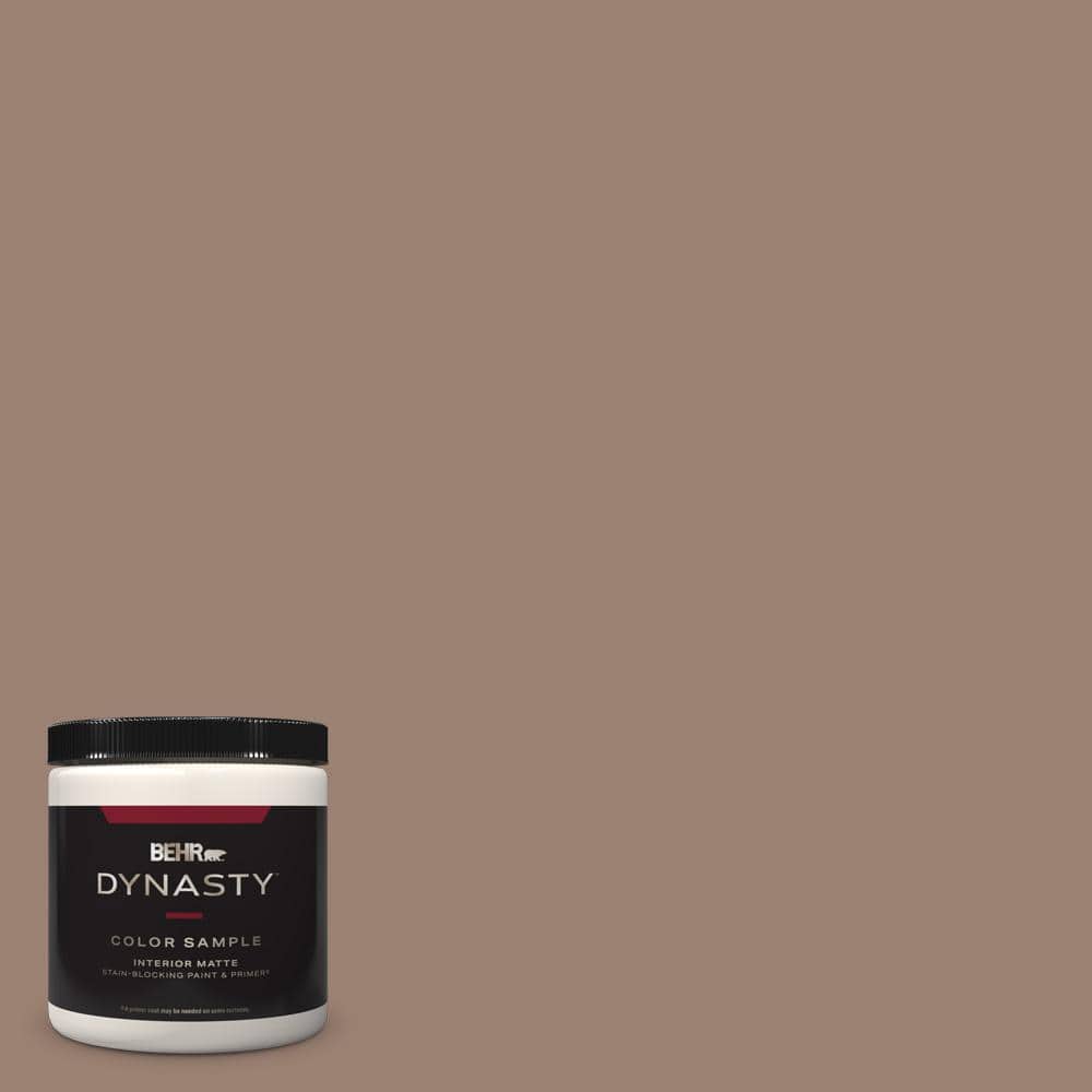 BEHR DYNASTY 8 oz. #N190-5 Frontier Brown One-Coat Hide Matte Stain ...
