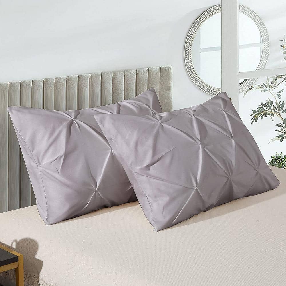 Shatex Pillow Shams Set of 2 Queen Size Pillow Shams Gray Pillow Shams ...