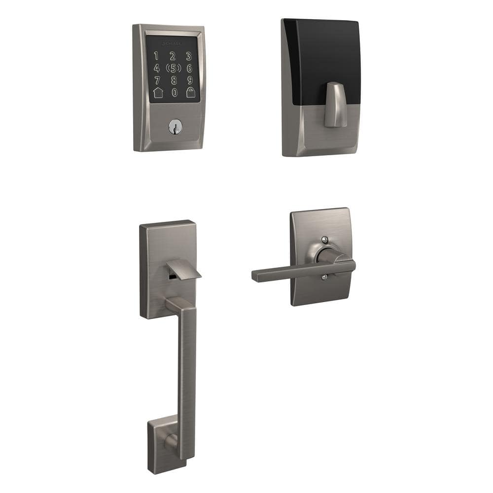 Schlage Century Satin Nickel Encode Plus Smart WiFi Deadbolt and ...