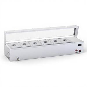 Garvee 72 Qt. 6-Crocks Commercial Food Warmer Buffet Server 1500-Watt ...