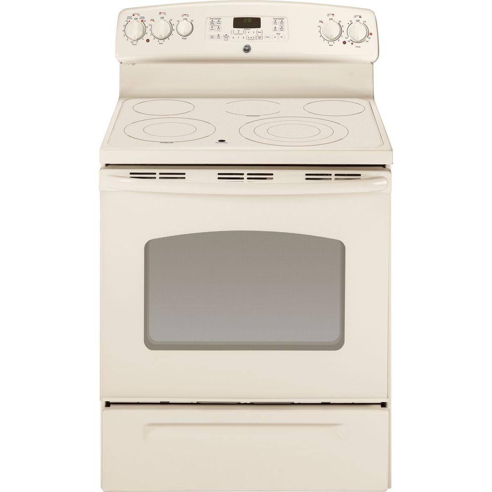 GE 5.3 cu. ft. Electric Range with Self-Cleaning Convection Oven in ...