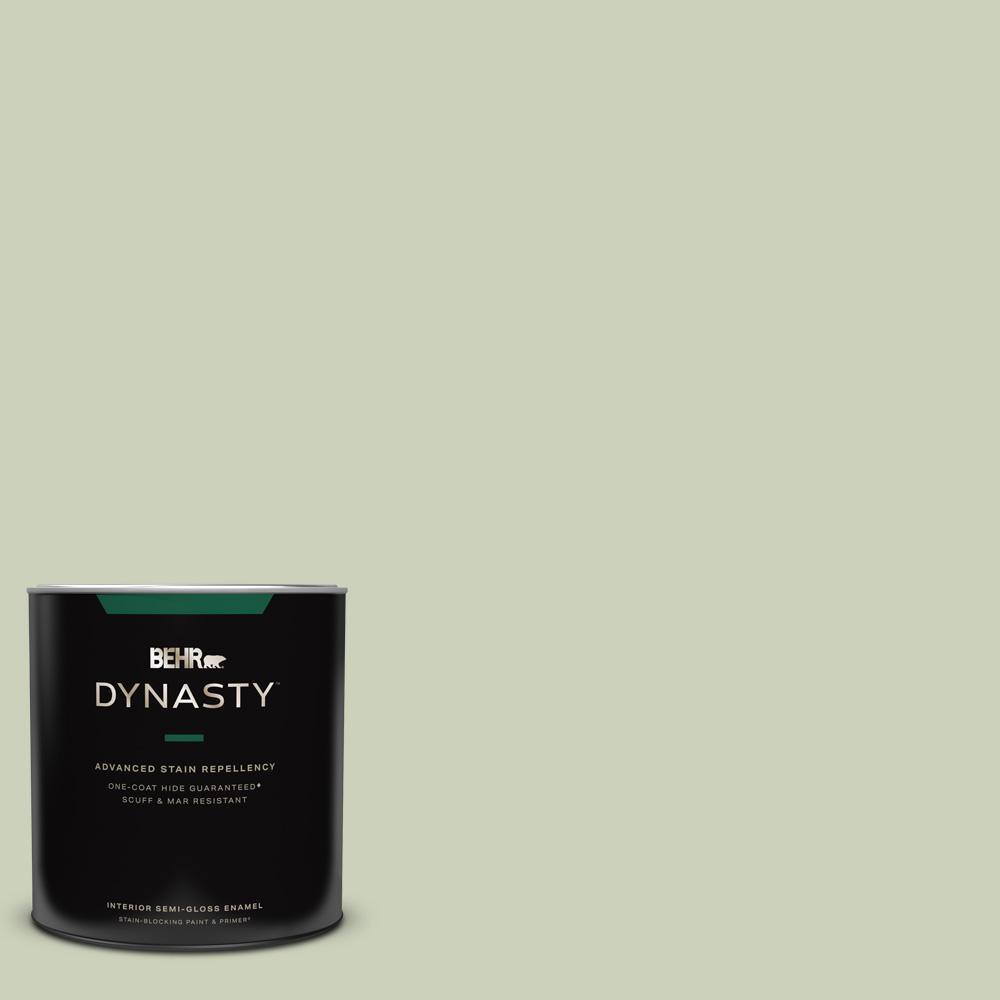 BEHR DYNASTY 1 qt. #PPU10-09 Chinese Jade One-Coat Hide Semi-Gloss ...