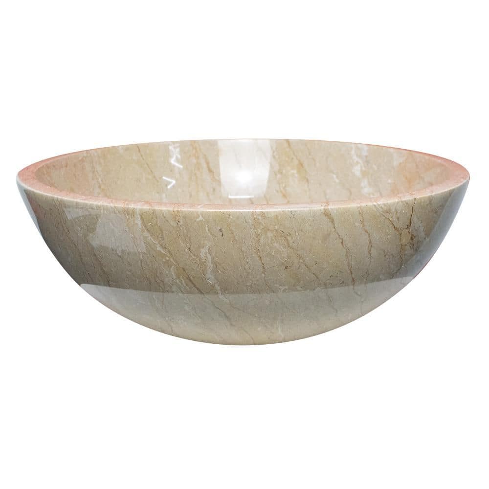 Onyx Marble Designs Round Marble Stone Vessel Sinks Smooth, Gold SNK-RD ...