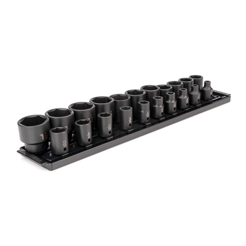 TEKTON 1/2 in. Drive 6-Point Impact Socket Set (21-Piece) (5/16 - 1-1/2 ...