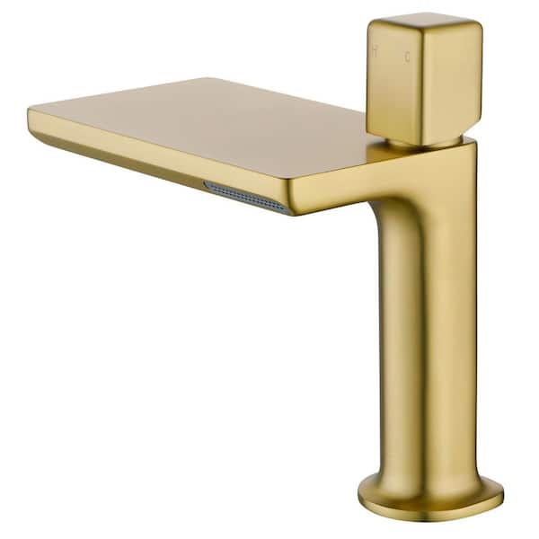 FLG Single Handle Single Hole Waterfall Bathroom Faucet Brass Modern ...