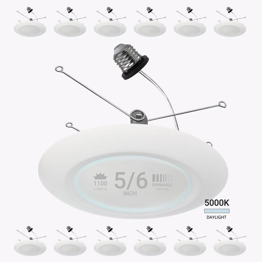 NuWatt 5/6 in. 5000K Daylight Remodel 15-Watt Retrofit Disk Light E26 ...