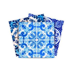 MI ALMA White and Blue H74 5 in. x 5 in. Vinyl Peel and Stick Tile (24 ...