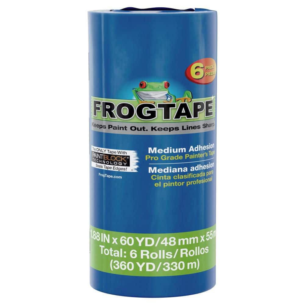 FrogTape 1.88 in. x 60 yds. Blue Painter's Tape with PaintBlock (6-Pack ...