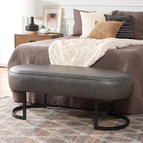 SAFAVIEH Bellezza Grey Bedroom Bench with Cushion 50 in. BCH6403A - The ...