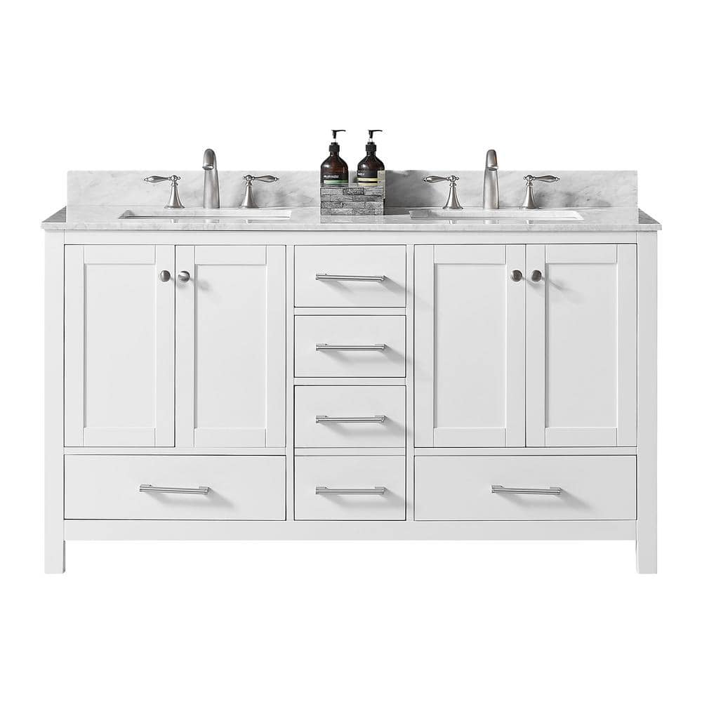 Exclusive Heritage Colette 60 in. W x 22 in. D x 34.2 in. H Bath Vanity ...