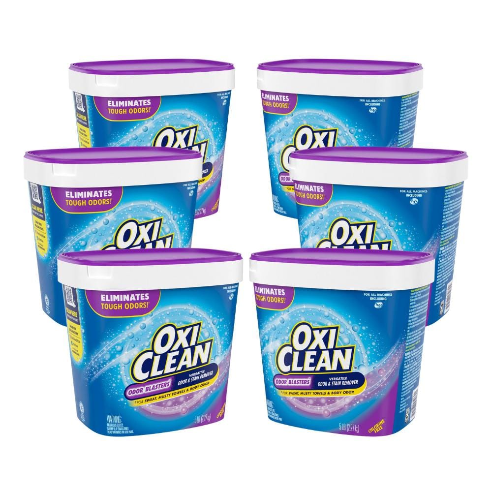 OxiClean Odor Blasters Versatile Odorand Stain Remover Powder, 5lbs, 6 ...