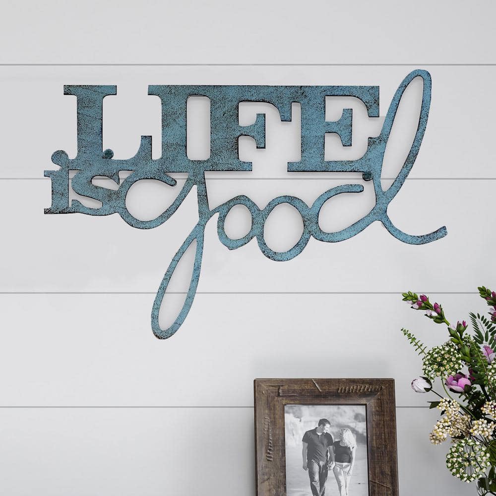 Lavish Home "Life is Good" Metal Cutout Sign HW0200046 - The Home Depot