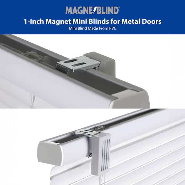 Magne Blind White Cordless Room Darkening Magnetic Mini Blinds with 1 ...